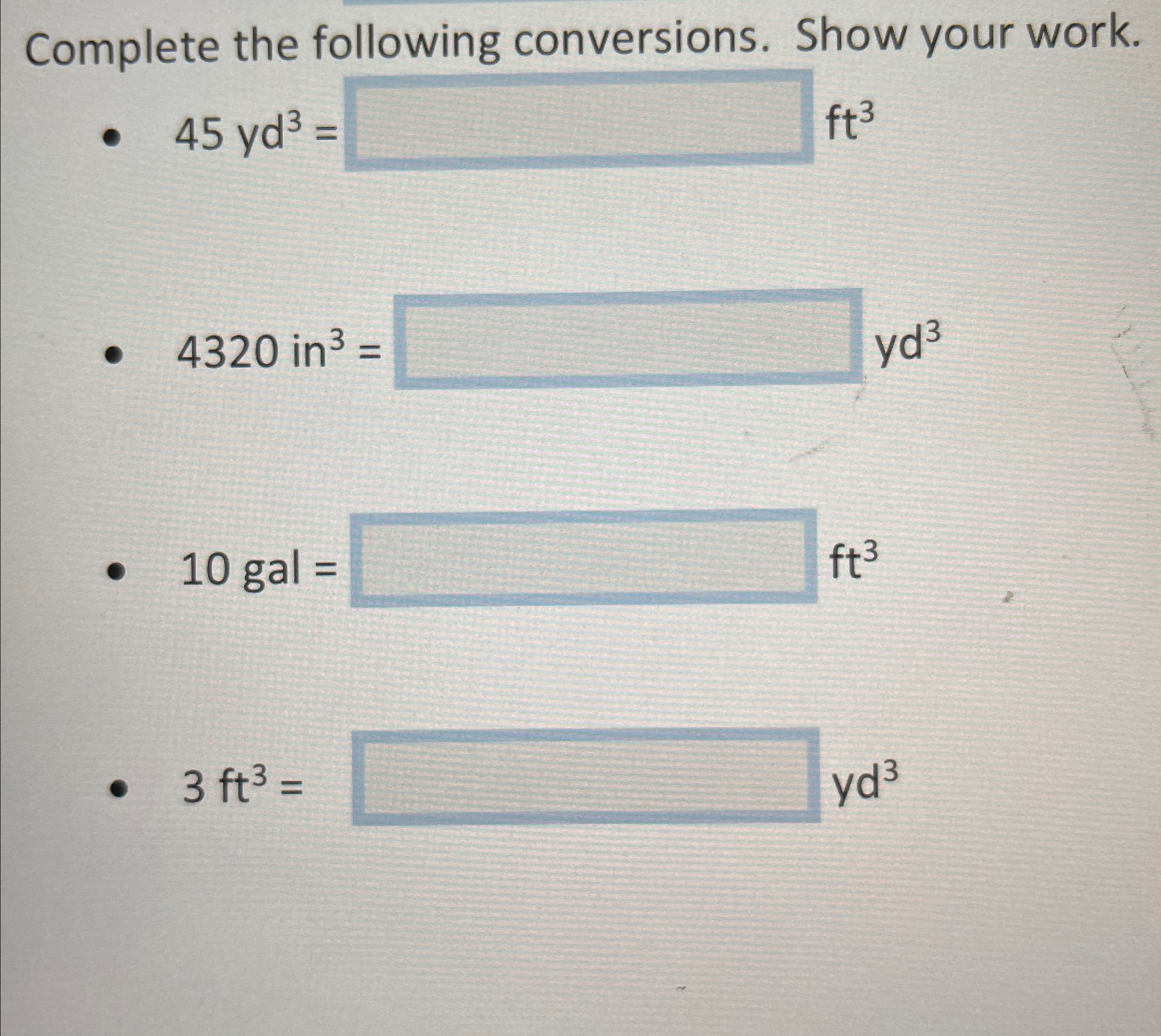 Solved Complete the following conversions. Show your | Chegg.com
