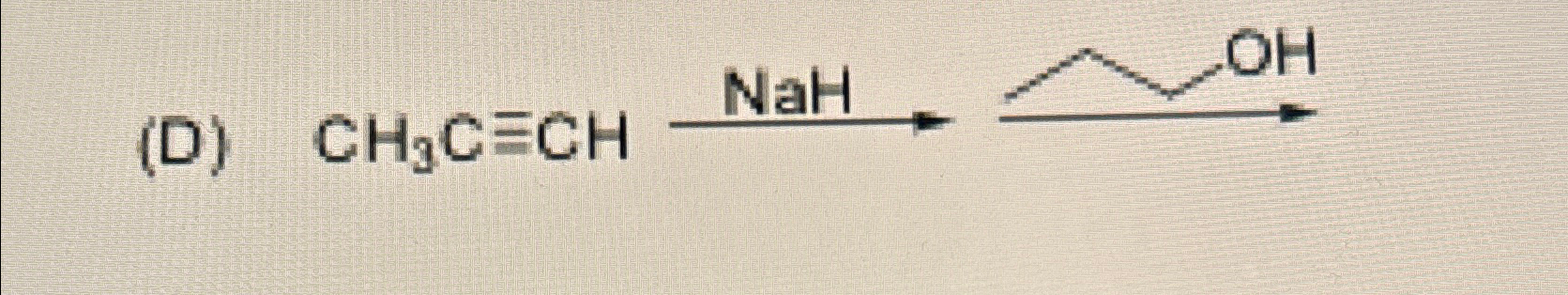 Solved Find Major and Minor Products of Propyne and NaH, | Chegg.com