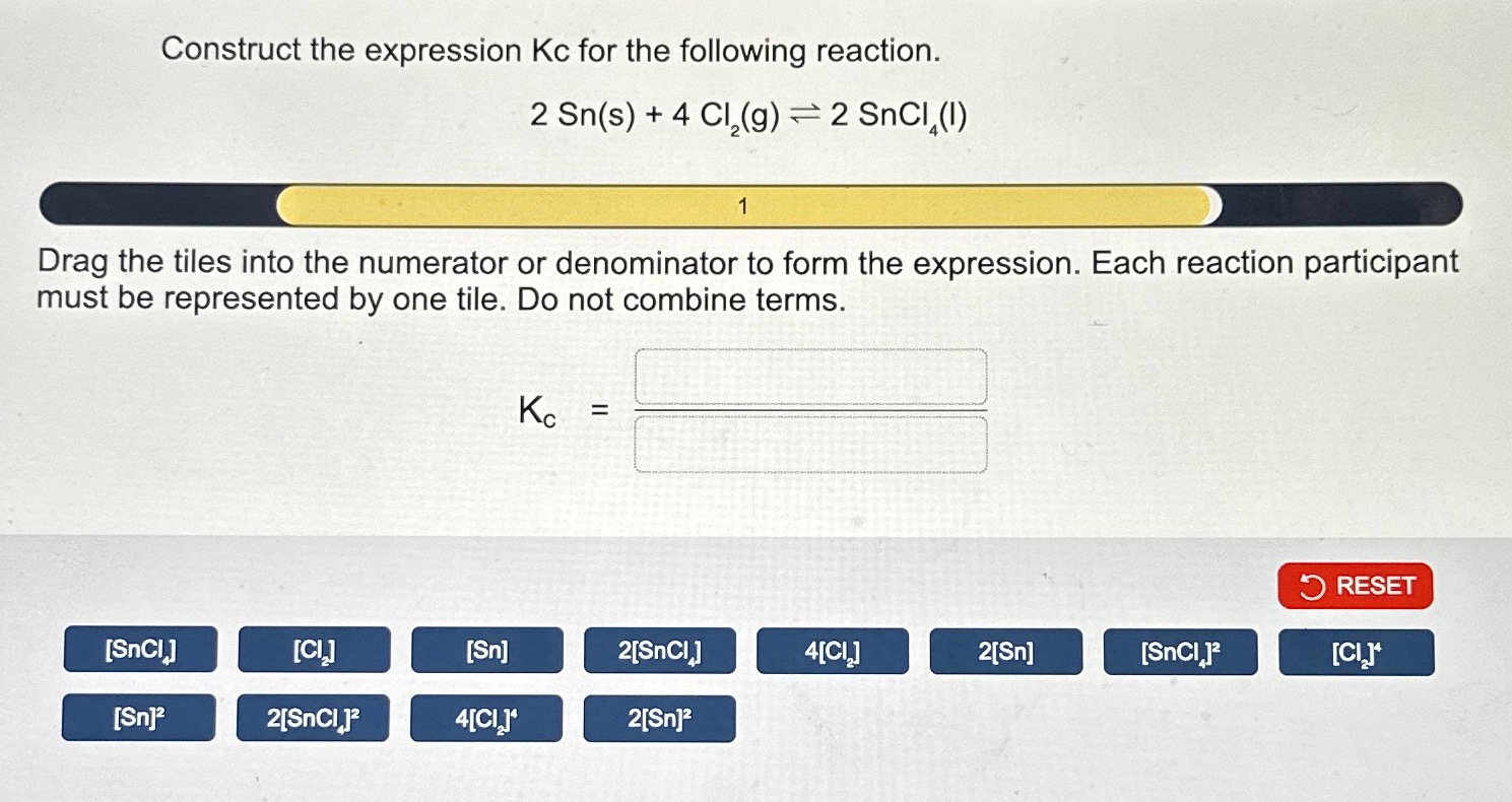 Construct the expression Kc ﻿for the following | Chegg.com