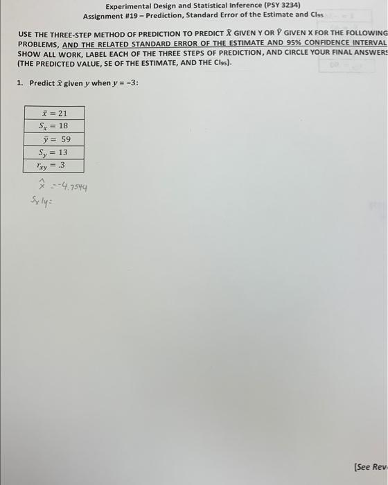Solved Experimental Design and Statistical Inference (PSY | Chegg.com