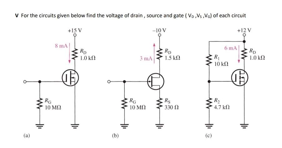 Solved V For the circuits given below find the voltage of | Chegg.com