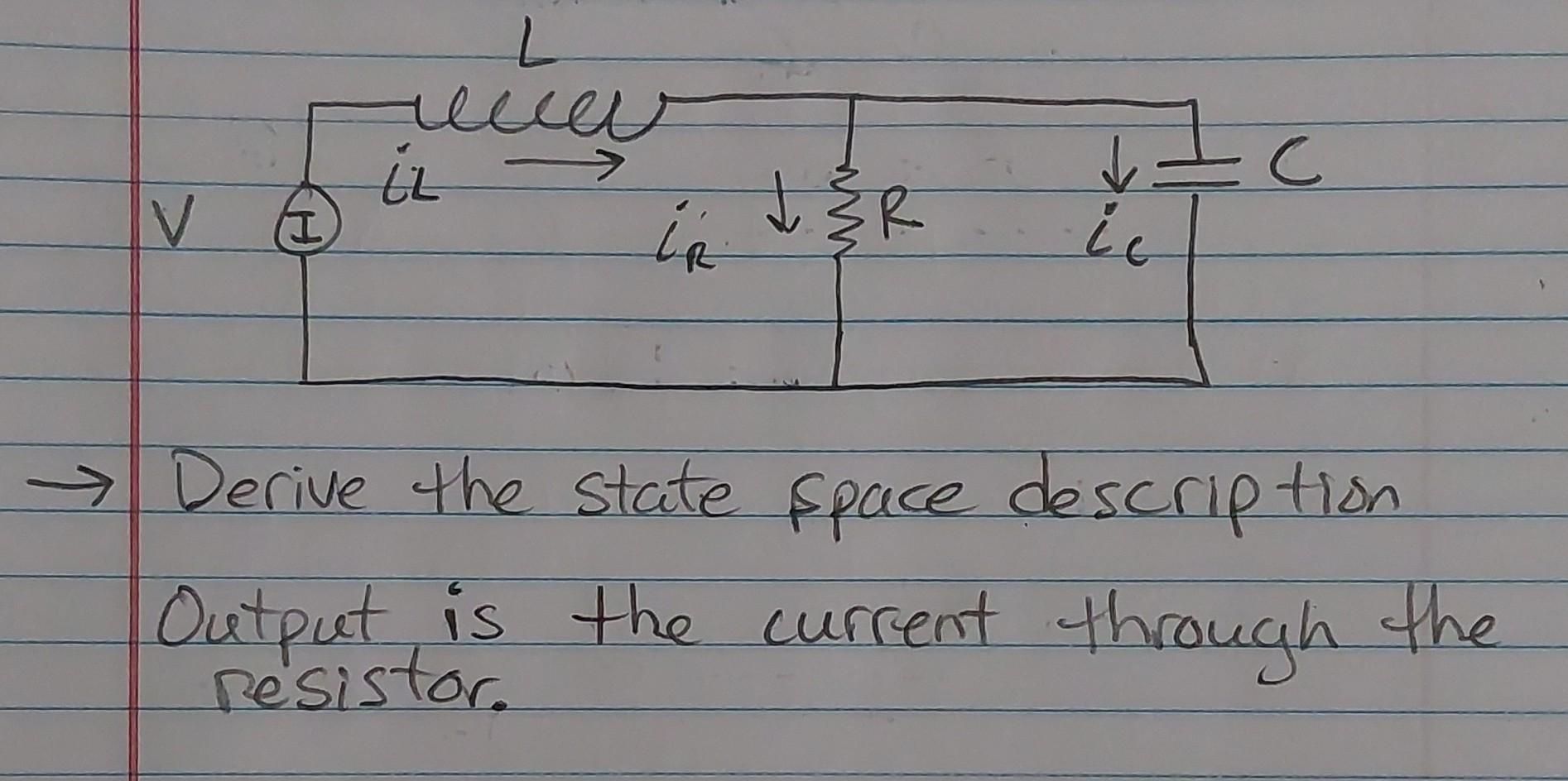 Solved Derive the state space description Output is the | Chegg.com