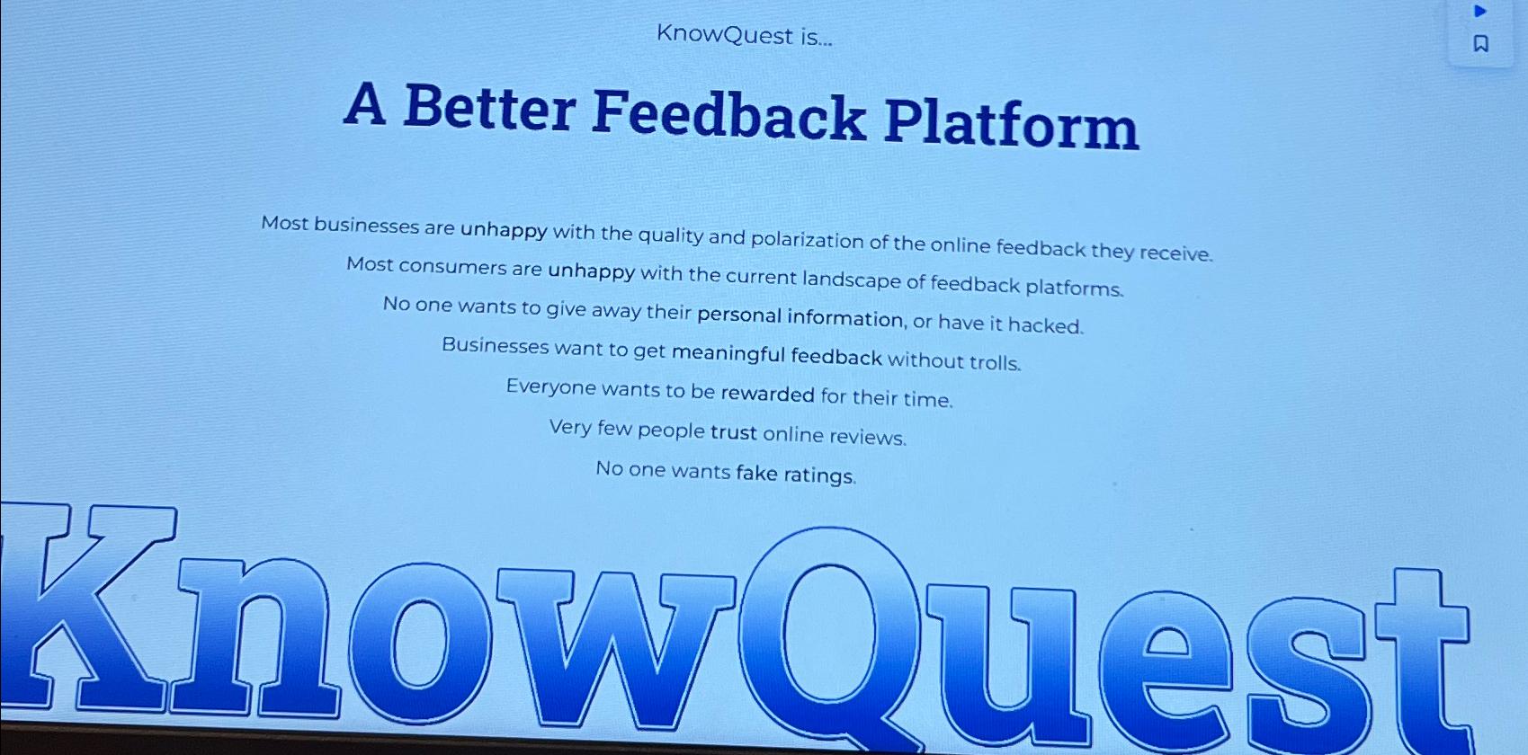 Solved KnowQuest is...A Better Feedback PlatformMost | Chegg.com