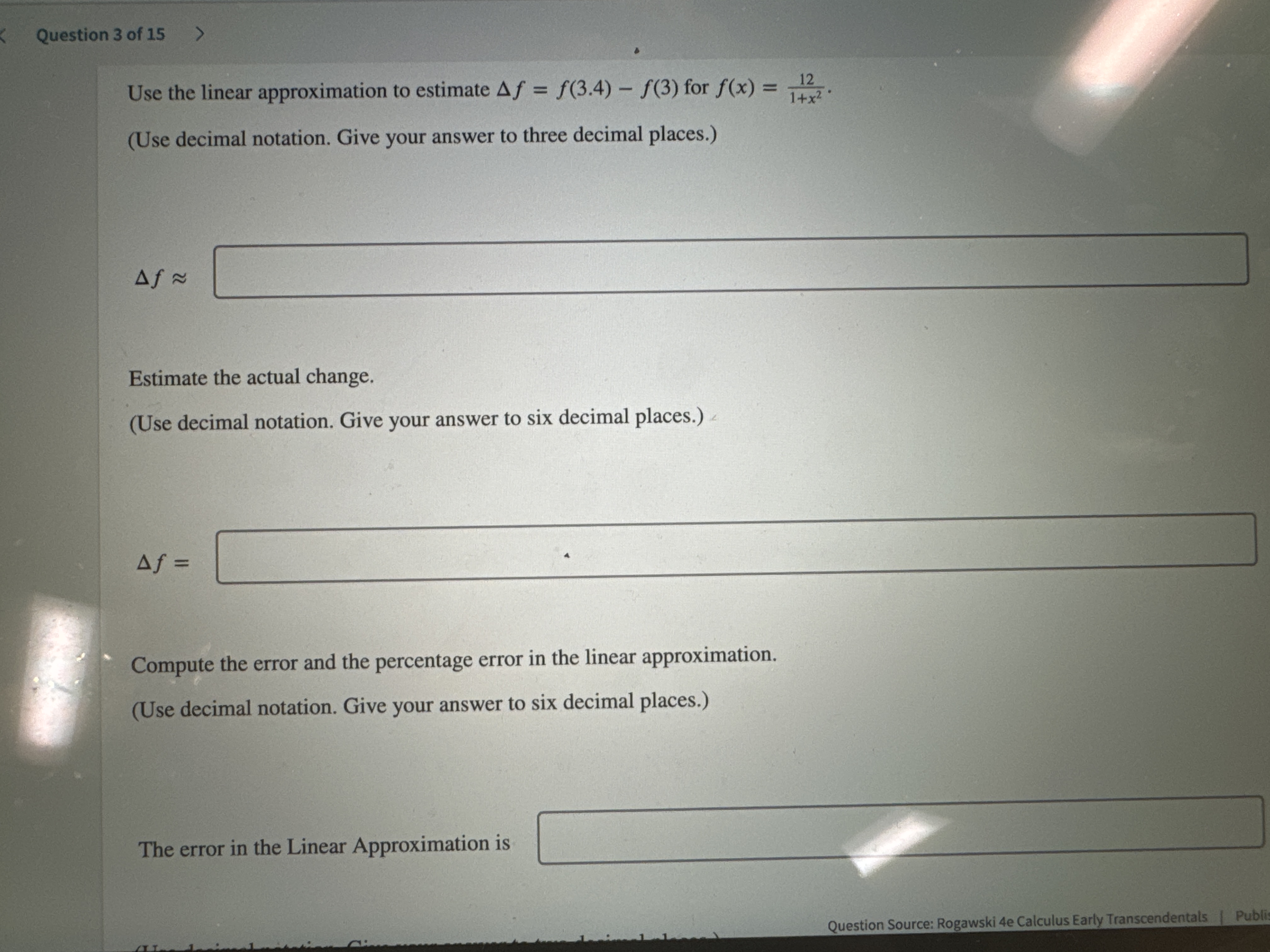 Solved Use the linear approximation to estimate | Chegg.com