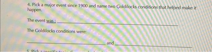 Solved 4. Pick a major event since 1900 and name two | Chegg.com