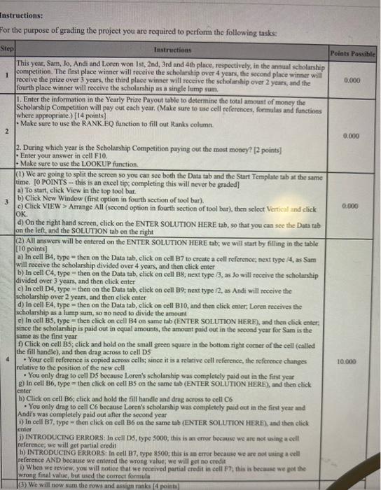 Solved Instructions: For the purpose of grading the project | Chegg.com