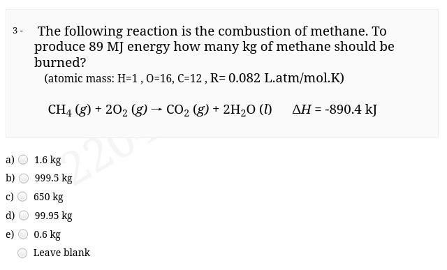 Solved 3- a) O 8@ The following reaction is the combustion | Chegg.com