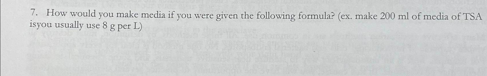 Solved How would you make media if you were given the | Chegg.com