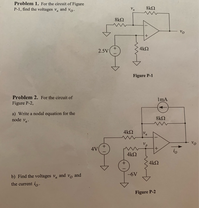 Solved Problem 1. For the circuit of Figure P-1, find the | Chegg.com