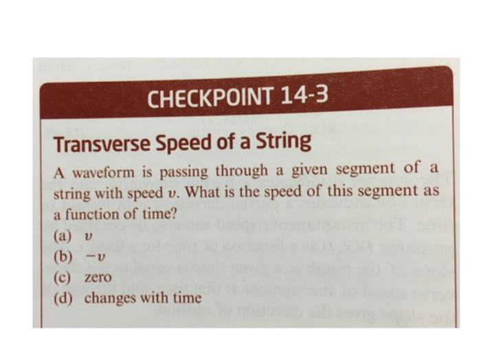 Solved Transverse Speed of a String A waveform is passing | Chegg.com