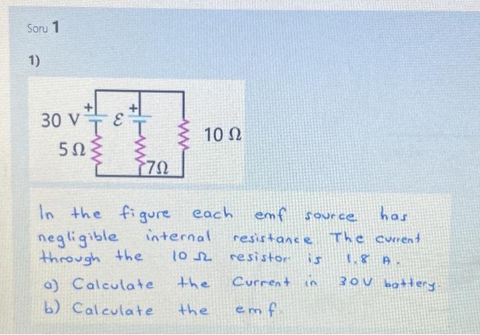 Solved In the figure each emf source has negligible internal | Chegg.com