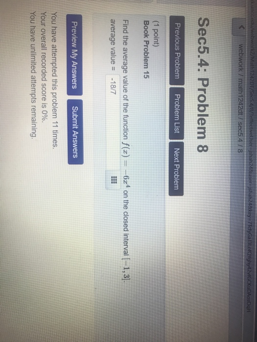 Solved Sec5.4: Problem 11 Previous Problem Problem List Next | Chegg.com