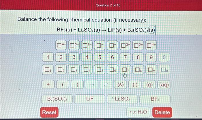 Solved Balance the following chemical equation (if | Chegg.com