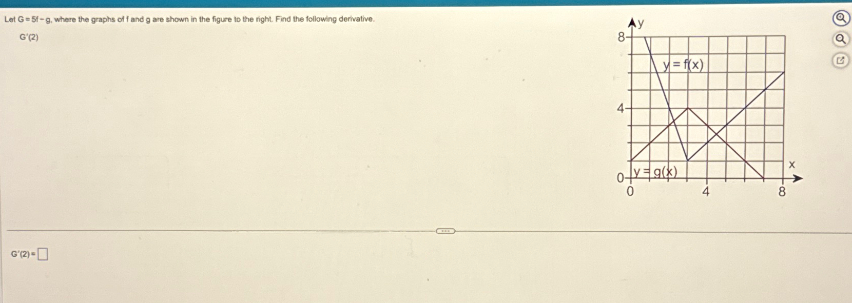 Solved Let G=5f-g, ﻿where the graphs of f ﻿and g ﻿are shown | Chegg.com