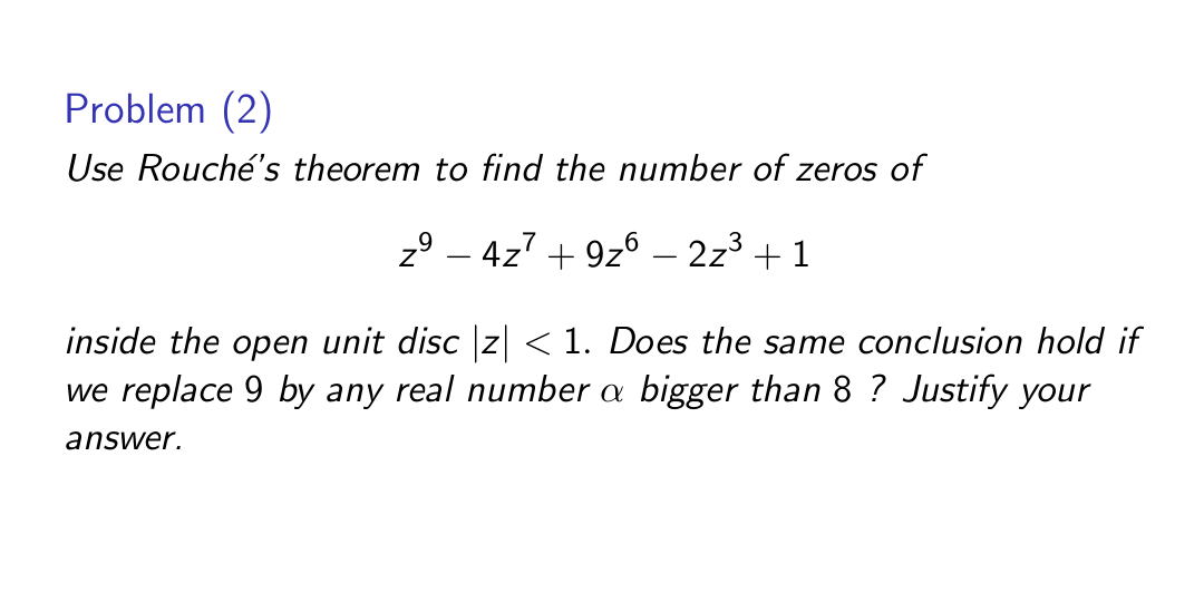 Solved Problem (2) Use Rouché's theorem to find the number | Chegg.com