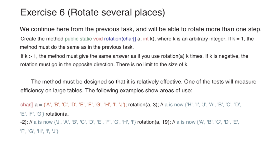 Solved Exercise 6 (Rotate several places)We continue here | Chegg.com