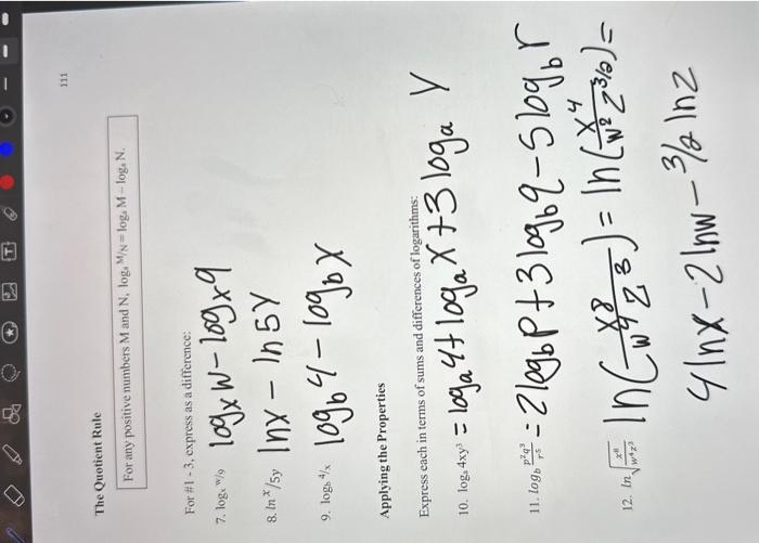 Solved Exponentials and Logs Let's see how you're coming | Chegg.com