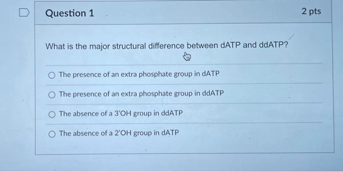 Solved D Question 1 2 pts What is the major structural | Chegg.com