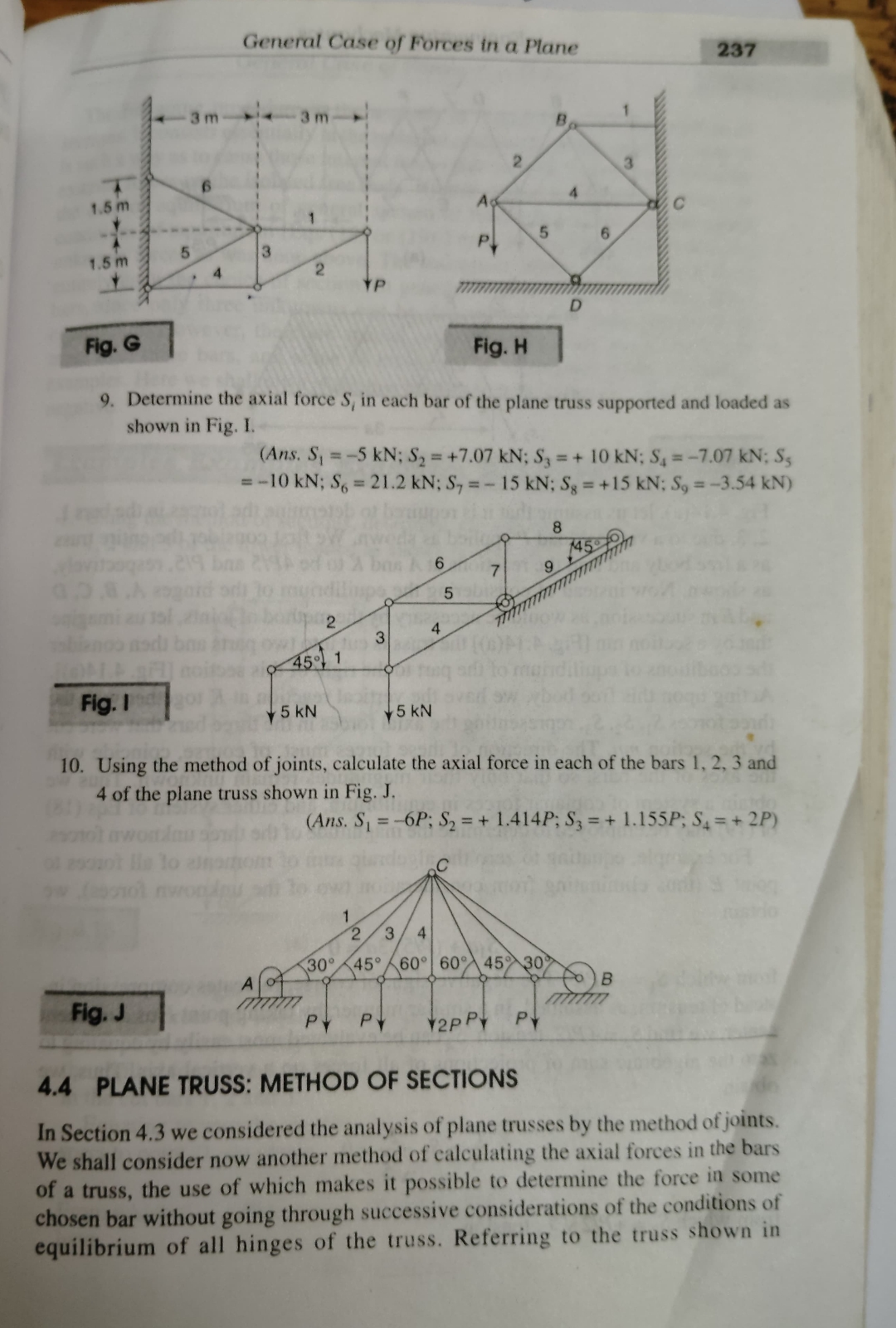 Solved General Case of Forces in a Plane237Fig. GFig. H9. | Chegg.com