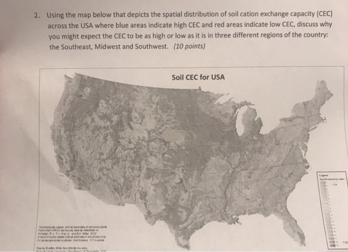 2. Using the map below that depicts the spatial | Chegg.com