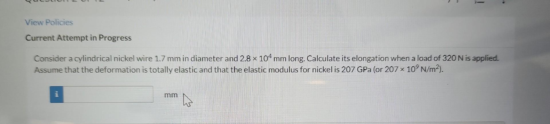 Solved Current Attempt in Progress Consider a cylindrical | Chegg.com