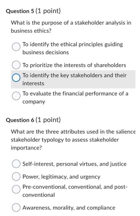 Solved What is the purpose of a stakeholder analysis in | Chegg.com