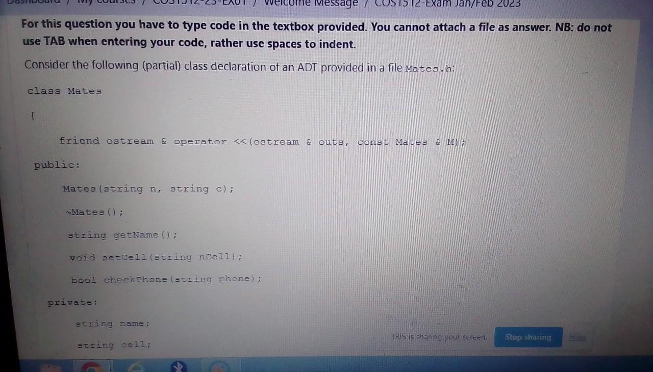 Solved For this question you have to type code in the | Chegg.com