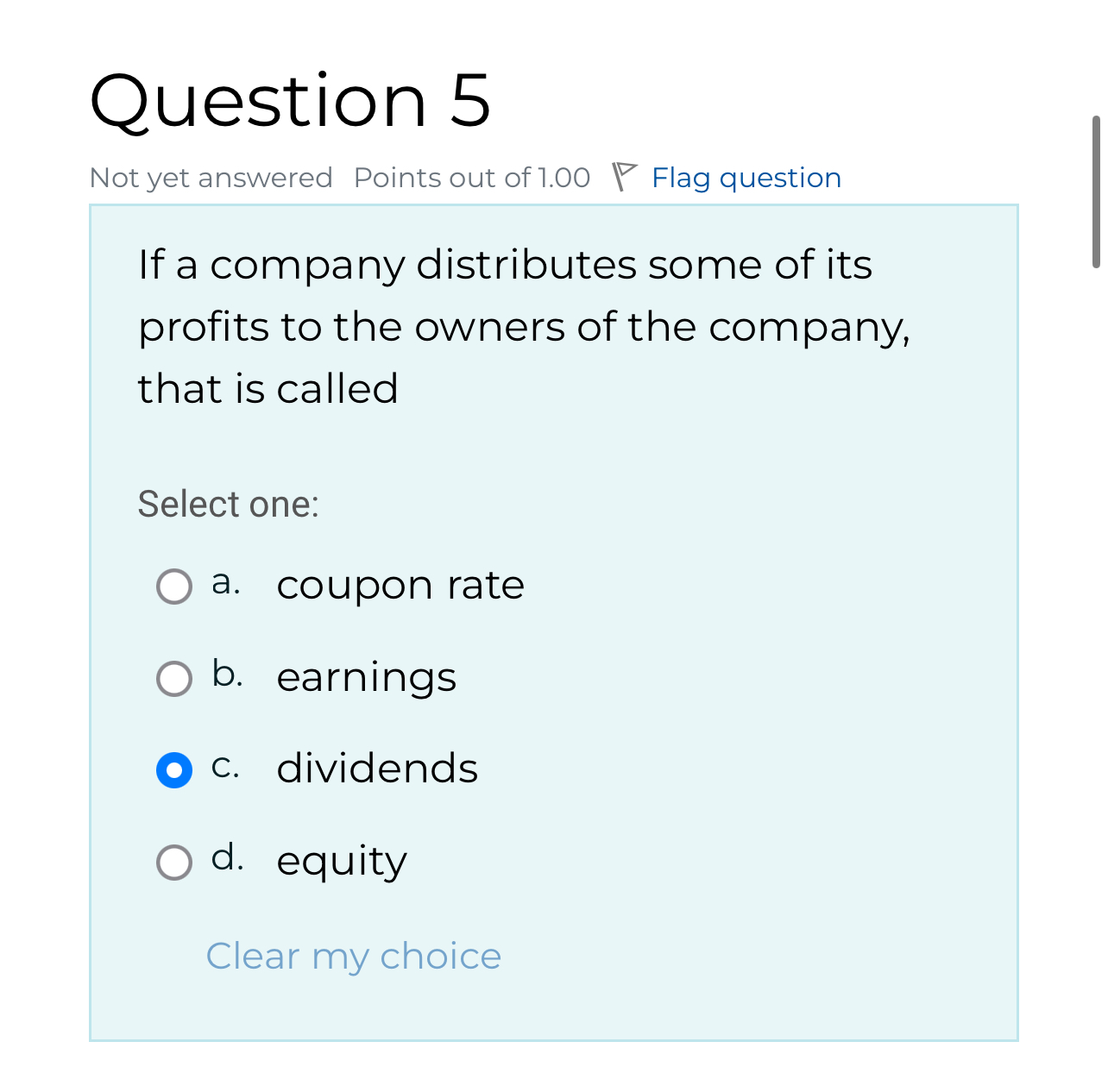 Solved Question 5Not yet answered Points out of 1.00 ﻿Flag | Chegg.com