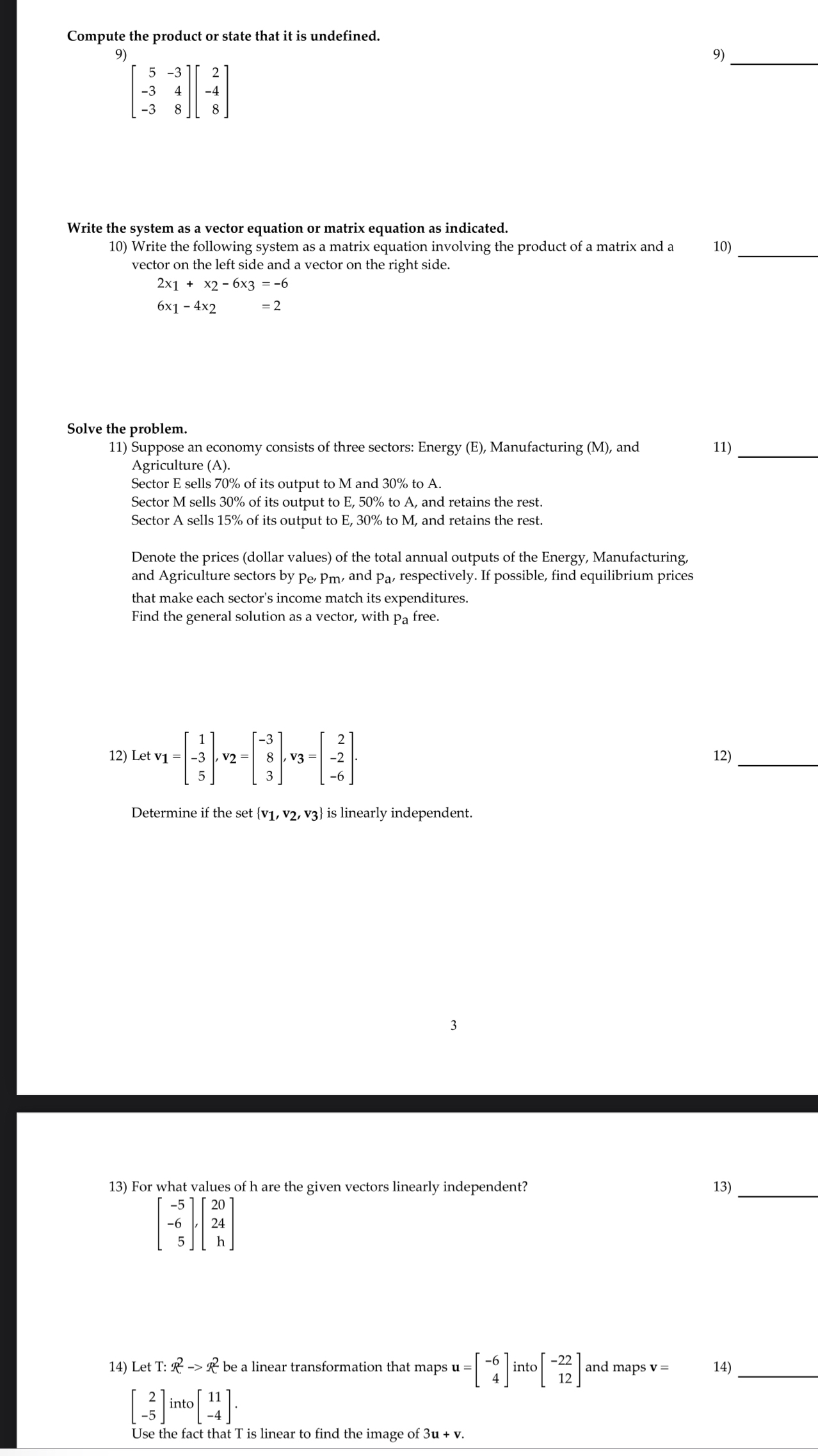 Solved Compute the product or state that it is undefined. | Chegg.com