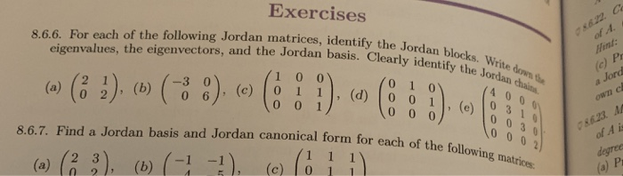 Solved #6 c and e. how do we find Jordan blocks and a | Chegg.com