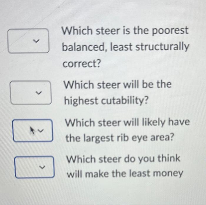 Feeder Steers Your job is to give advice to a local | Chegg.com