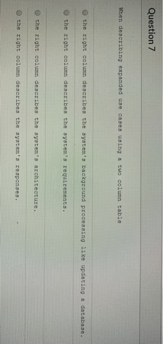 Solved Question 7 When describing expanded use cases using a | Chegg.com