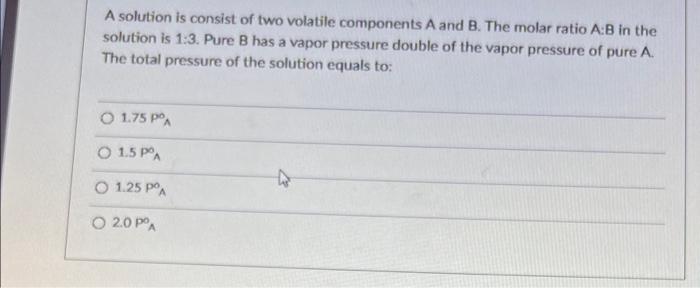 Solved A solution is consist of two volatile components A | Chegg.com