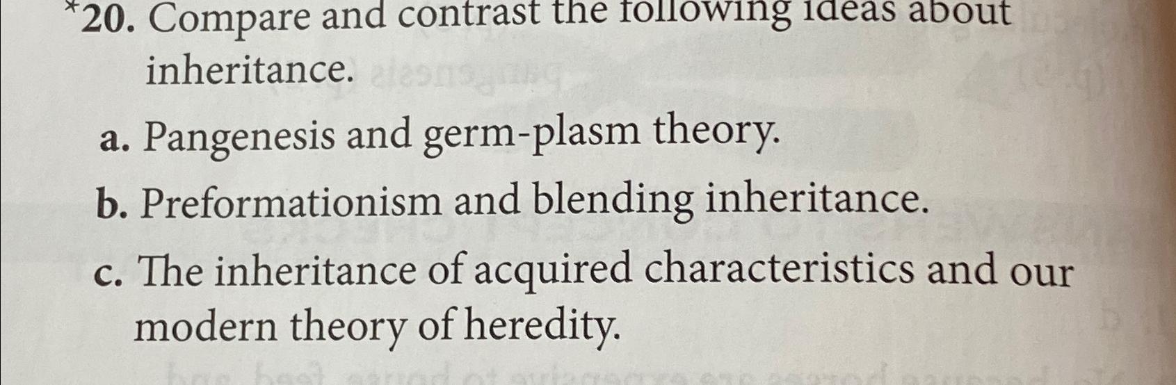 Solved ?** 20. ﻿Compare and contrast the following ideas | Chegg.com