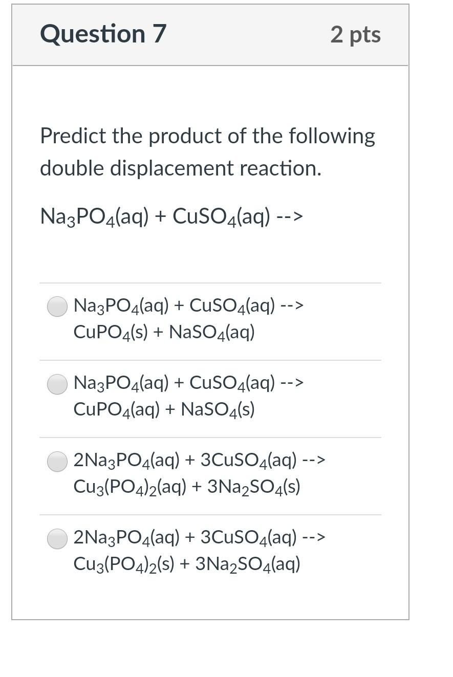Solved Question 7 2 pts Predict the product of the following | Chegg.com