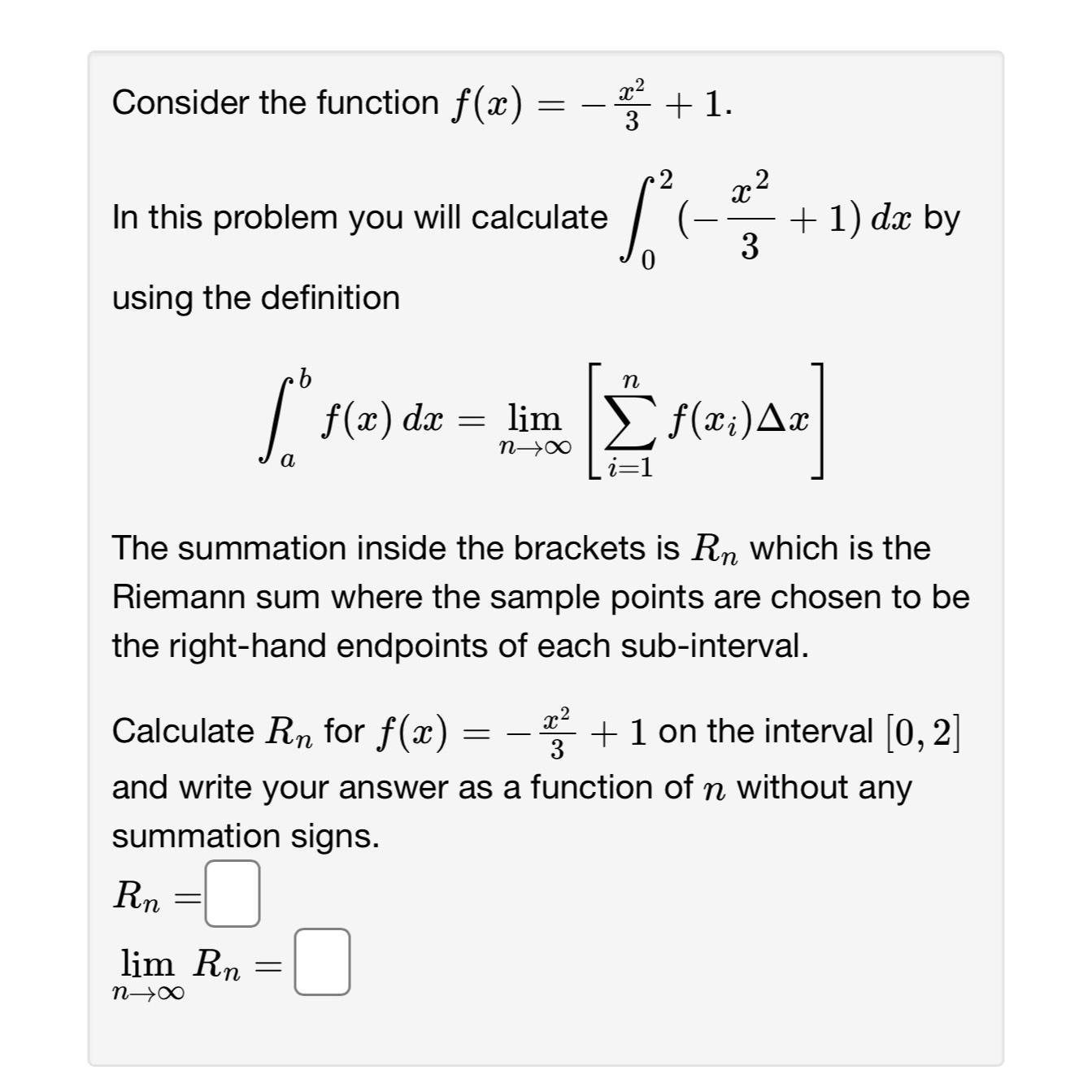 Solved Consider the function f(x)=-x23+1.In this problem you | Chegg.com