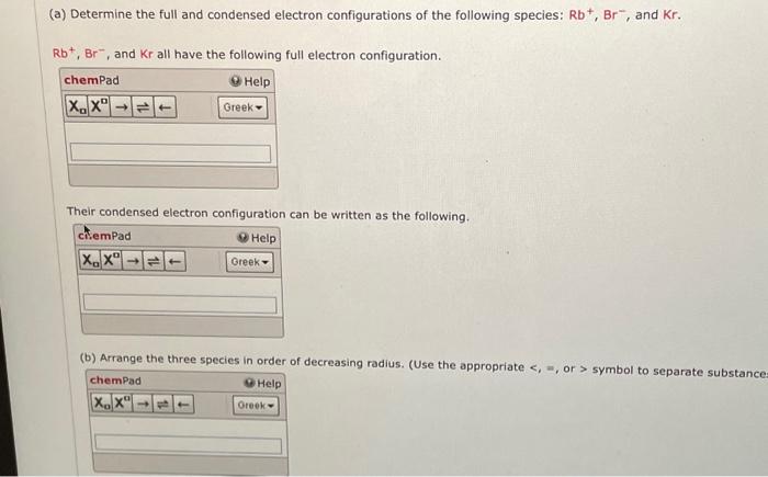 Solved (a) Determine the full and condensed electron | Chegg.com