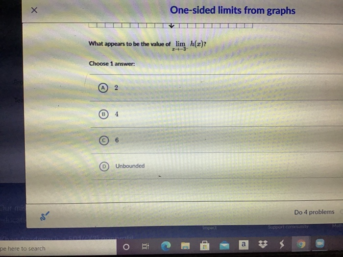 Solved Х One-sided limits from graphs Function h is graphed. | Chegg.com