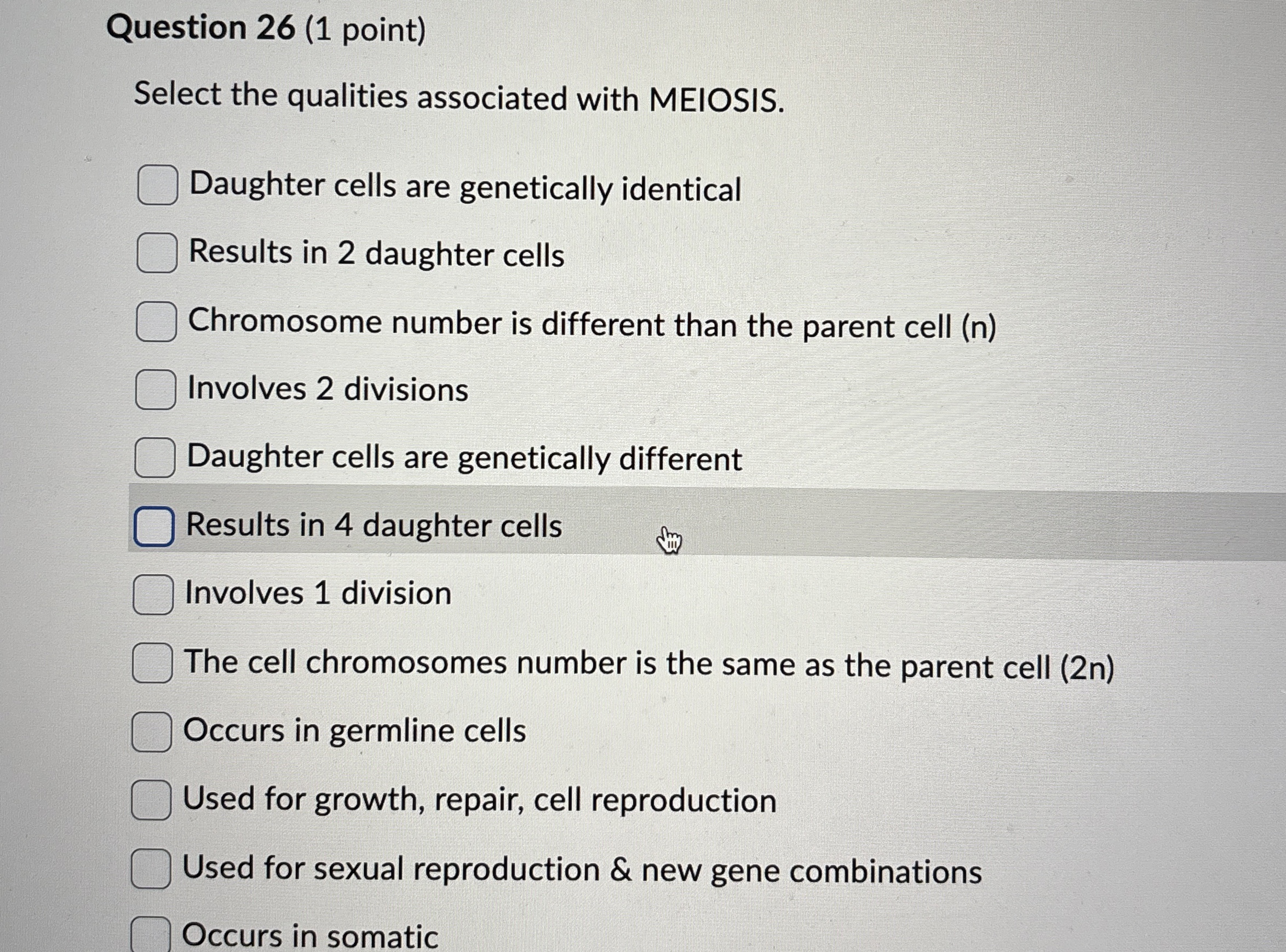 Solved Question 26 (1 ﻿point)Select the qualities associated | Chegg.com