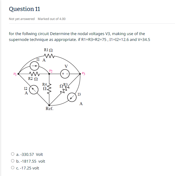 Solved for the follwing circuit Determine the nodal voltages | Chegg.com