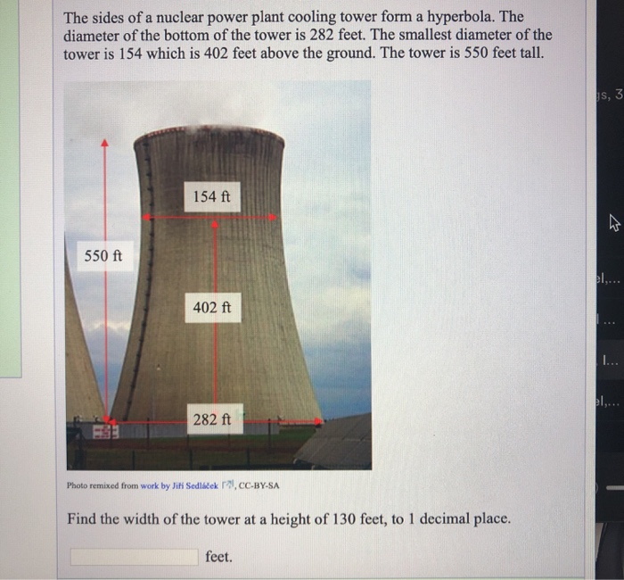 Solved The sides of a nuclear power plant cooling tower form | Chegg.com