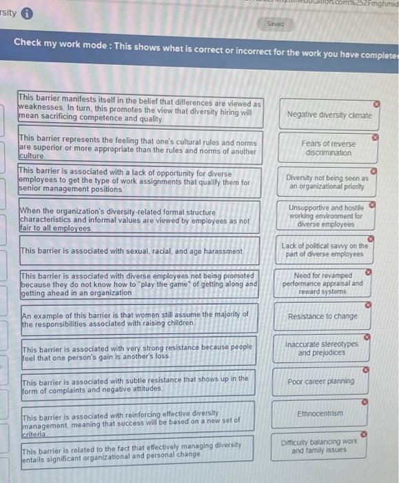 Solved Check my work mode : This shows what is correct or | Chegg.com