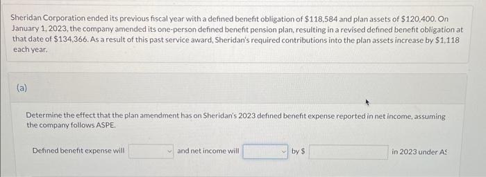Solved Sheridan Corporation ended its previous fiscal year | Chegg.com