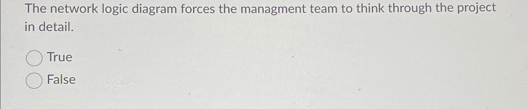Solved The network logic diagram forces the managment team | Chegg.com