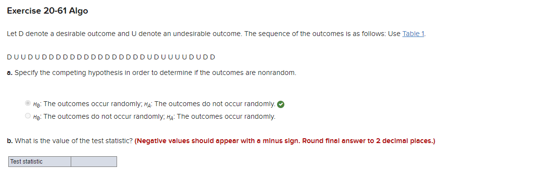 Solved Exercise 20-61 ﻿AlgoLet D ﻿denote a desirable outcome | Chegg.com