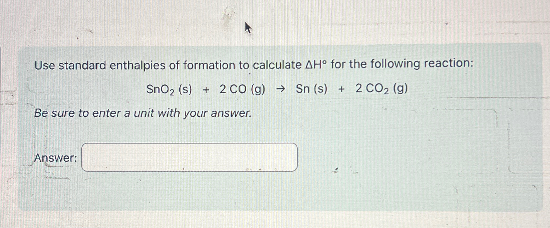 Solved Use standard enthalpies of formation to calculate ΔH° | Chegg.com