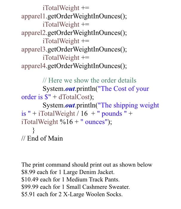 Assignment 7 Classes And Object Apparel As Object