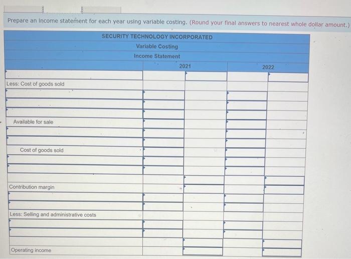 Solved Security Technology incorporated (STi) is a | Chegg.com