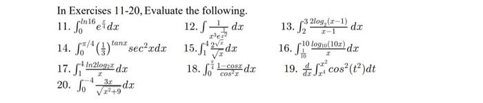Solved In Exercises 11-20, Evaluate the following. 11. | Chegg.com