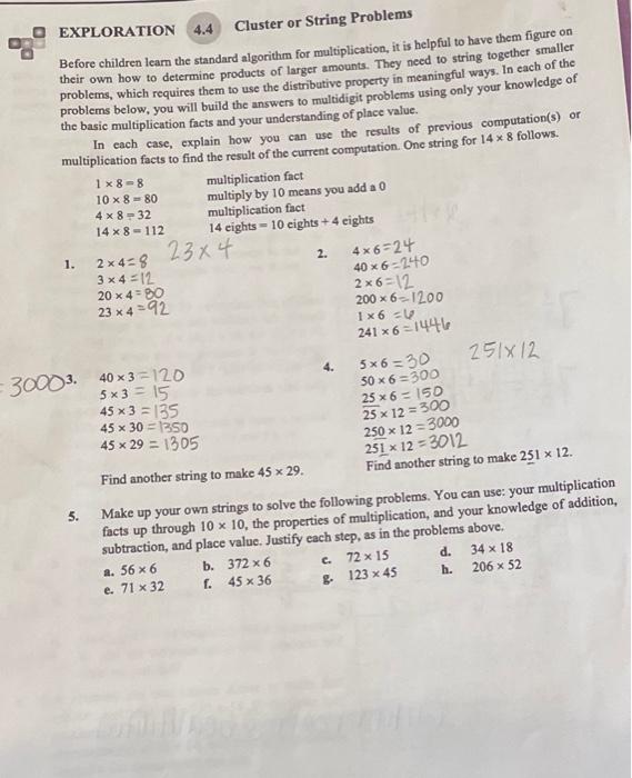 Solved EXPLORATION 4.4 Cluster or String Problems Before | Chegg.com
